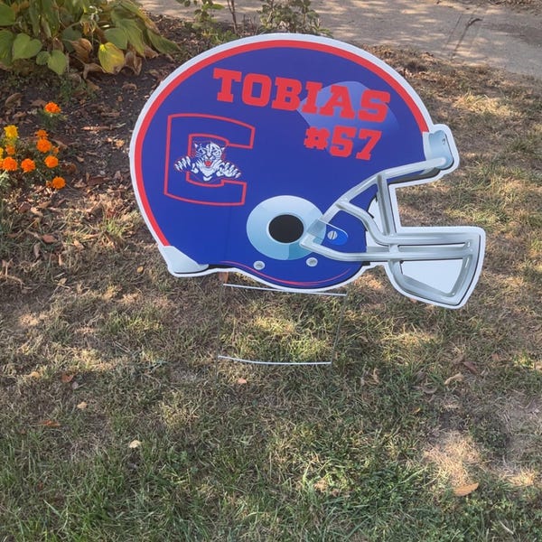 Football Helmet Yard Sign 27"x21" Yard Sign Coroplast With H-stake ...