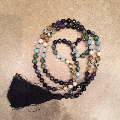 POSITIVE CHANGES Mala Necklace Turquoise Mala Beads Rose - Etsy