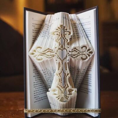 Ornate Cross Combination Book Folding Pattern - Etsy