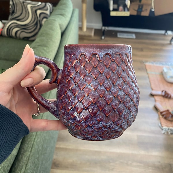 Ceramic Mug, Dragon Scale Mug, Handmade Pottery - Etsy