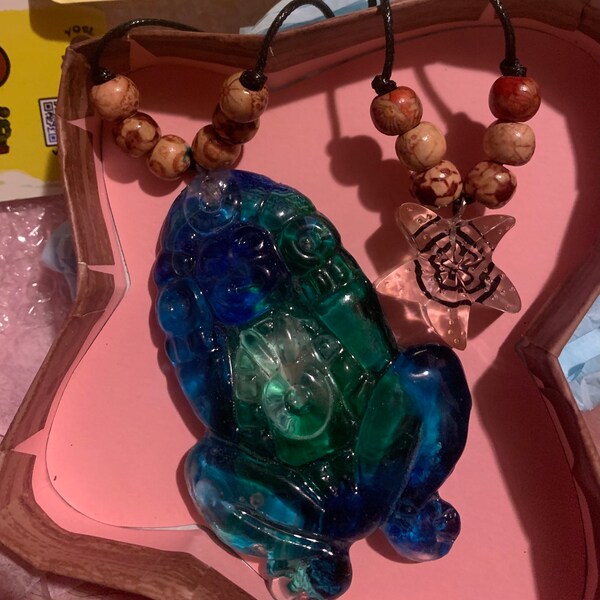 Bagua Line Taino Indigenous Resin Jewelry Guanin Atabey Water Necklace ...