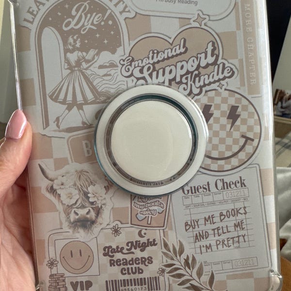 Bookish Sticker Inspired Kindle Insert - Neutral Checkered Compatible ...