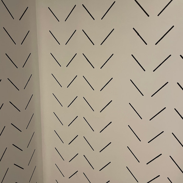 Herringbone Klein geometrisch wandschablone - XL 21.6"x39" Stencil ...