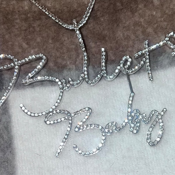 Silver Name Necklace, Custom Name Necklace, 925 Sterling Silver ...