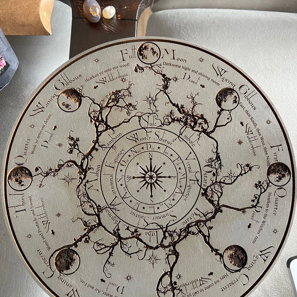 Wheel of the Year Deep Laser Carved Hand Finished Calendar Altar Tile ...
