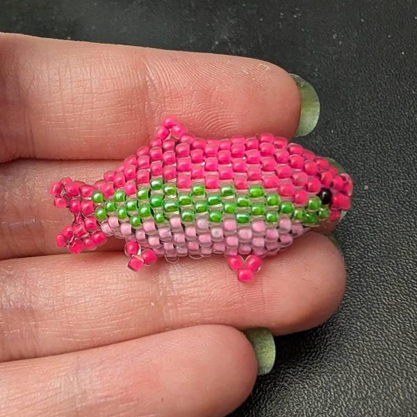 3D Beaded Fish Pattern - PDF Tutorial Seed Bead | DIY Peyote & Brick ...