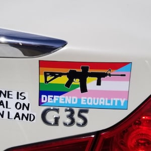 AR-15 Defend Equality Trans/lgbtq Gay Pride Flag and Rifle Decal ...