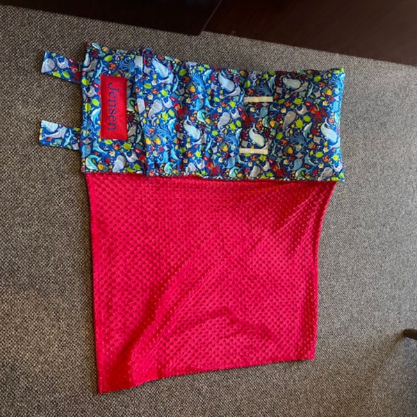 Boy Nautical Sea Life Whale Kids Nap Mat, Personalized Preschool Kinder ...