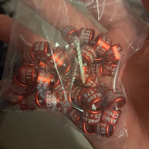 Aluminium Pigeon Rings - Pigeon Bands - Personalized - Parrot Conure ...