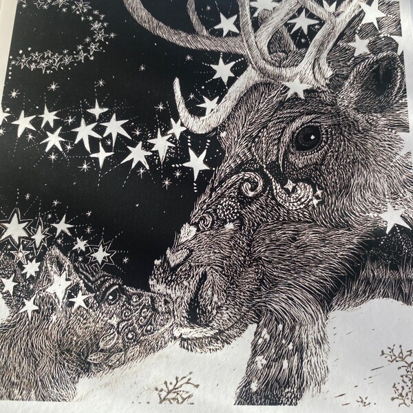 Art Card: Bees on Agapanthus Lily From Scraperboard Design - Etsy