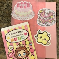 Strawberry Cake Sticker, Birthday Cake Sticker, Shortcake Sticker ...
