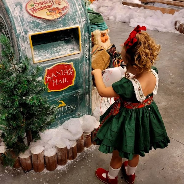 Girls Christmas Dress, Green Christmas Dress, Girls Holiday Dress ...