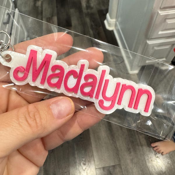 Personalized Keychain - Two-tone - Custom Colors & Text - Bag Charm ...