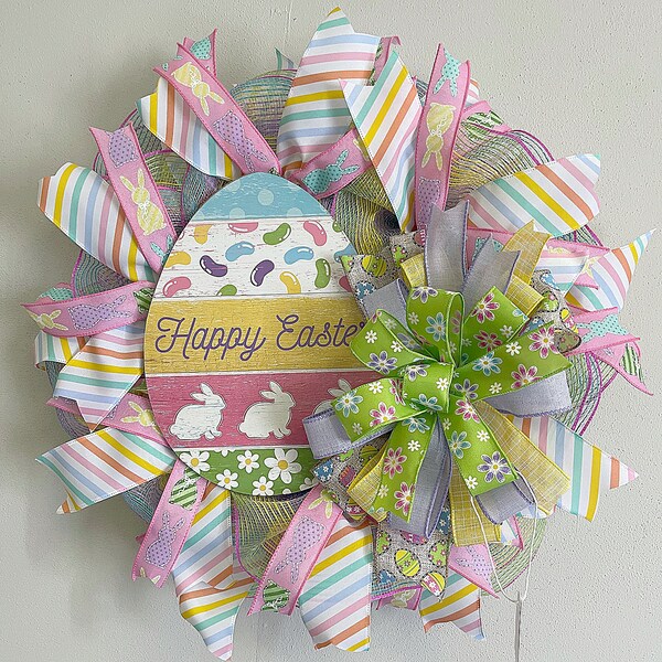 Happy Birthday Bow for Front Door, Rainbow Bow, Lantern Bow, Wreath Bow ...