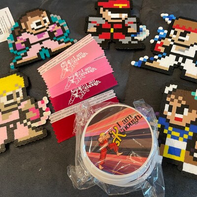 Chun Li Street Fighter Perler Bead 8bit 32 Bit Blue White Flames ...