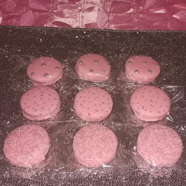 12 Pretty Pink Chocolate Covered Oreos - Baby Girl Shower; Birthday ...