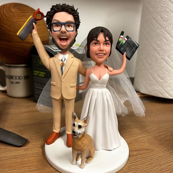 Handmade Custom Marry to Me Kiss Wedding Bobble Head Handmade Polymer ...