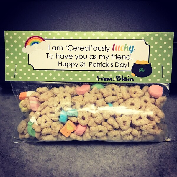Cereal-ously Lucky St. Patrick's Day Printable Bag Topper | Treat Bag ...