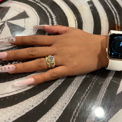 Princess Black Diamond Engagement Ring 14K Two Tone Gold Ring Victorian ...