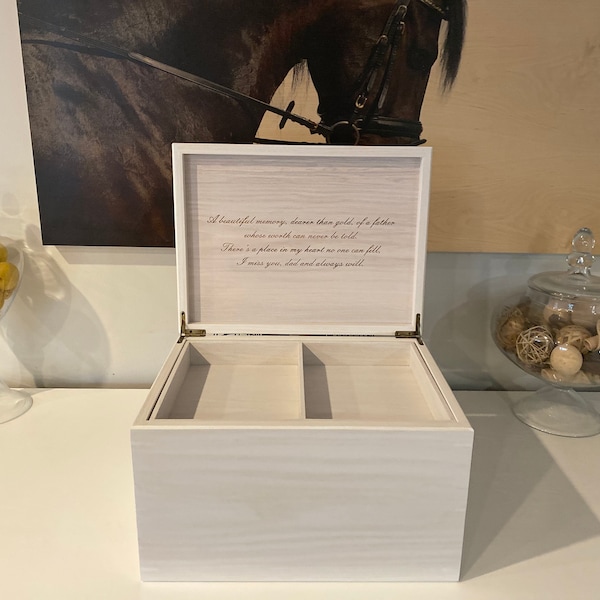 Personalized Whitewashed Oak Wood Memory Box, Extra Large Keepsake Box ...