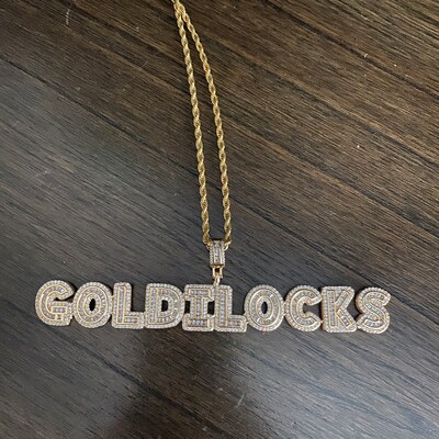 Self Made Super Font Iced Out Letter Pendant - Etsy