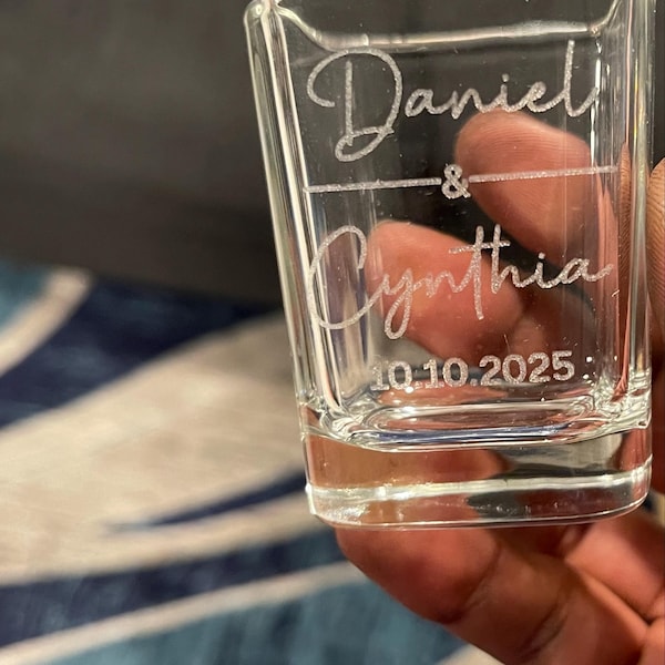 Initials Laurel Wedding Shot Glasses: Custom Wedding Favors for Guests ...