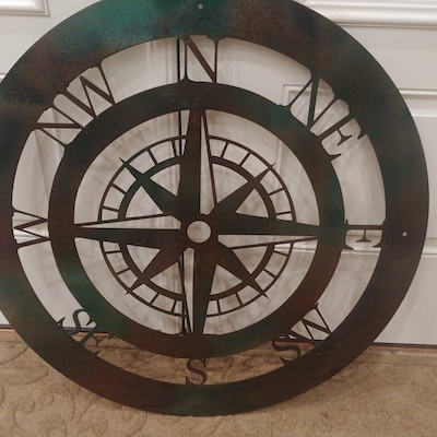 Personalized Compass Metal Sign Custom Coordinates Sign Nautical Decor ...