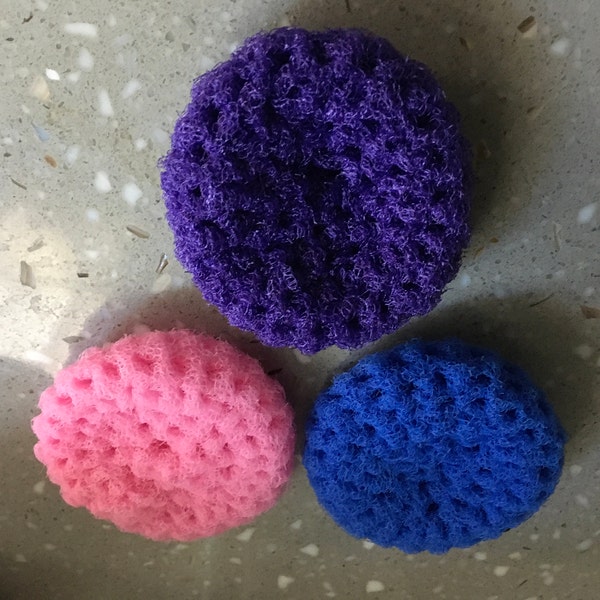 3-IN Handcrafted Scrubbie| Cleaning Sponge| Kitchen Essentials | Dish ...