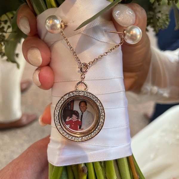 Rose Gold Bridal Bouquet Locket - Modern Wedding Bouquet, Bride Gift ...