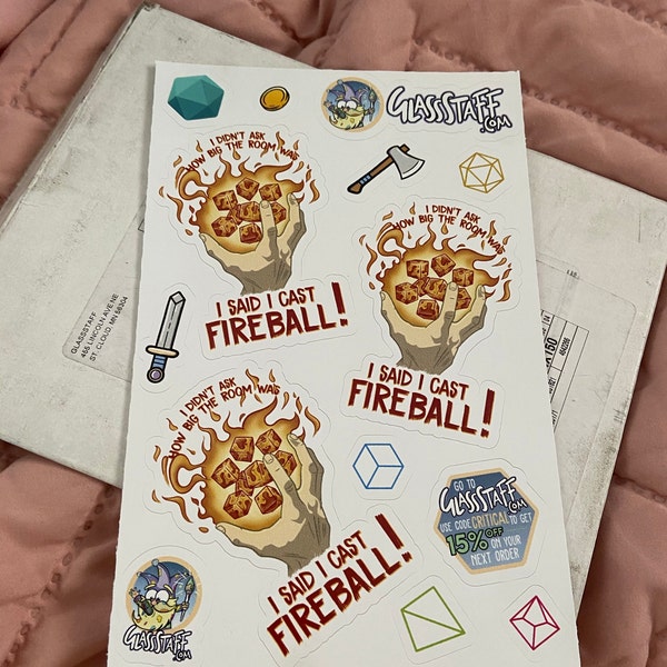 I Cast Fireball D20 Dnd Sticker | Dnd Gift | GM | Dungeons & Dragons ...