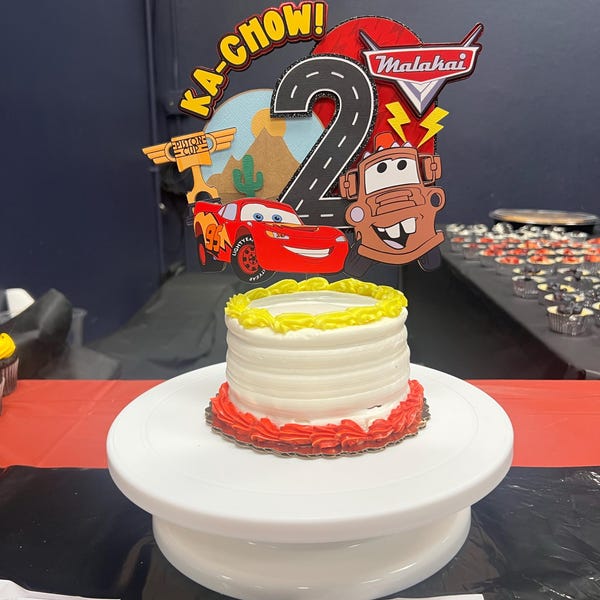 Cars Cake Topper, Custom Mcqueen Cake Topper Decor, Mater Cake Topper ...