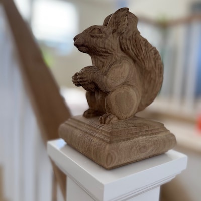 Owl Wood Carving Newel Post Cap With the Owl Statue Interior Wooden ...
