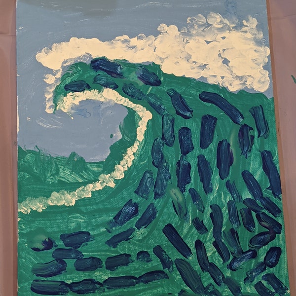 OCEAN WAVE Painting Art Lesson by Art Teacher in LA- Art Lesson Plans ...