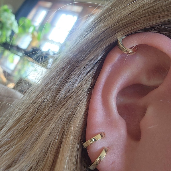 Everyday Gold Hoops, Straight Post Barbell Hoops, Everyday Gold ...