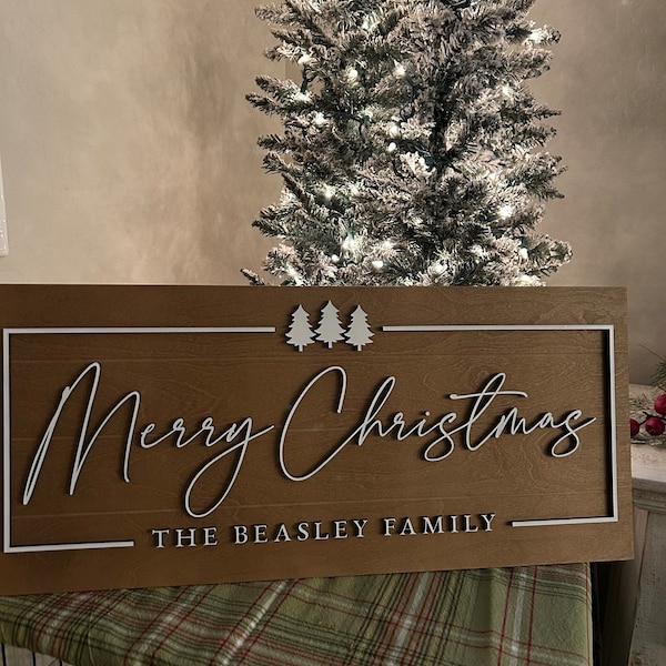 Custom Merry Christmas Sign | Christmas Sign Decor | Farmhouse ...