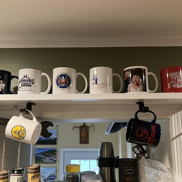 Under Mount Hook for Mugs Under Cabinet Bag Hook Under Counter Hook ...