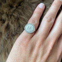 Cursive Initial Ring, Signet Ring, Initial Ring, Engraved Ring, Initial Signet Ring, Monogram ...