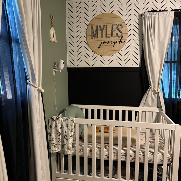 Nursery Name Sign, Above Crib Sign, Round Name Sign, Custom Name Sign ...