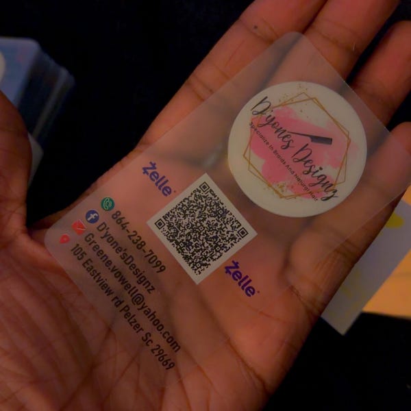 Transparent Business Card, Clear, QR Code, Pvc, Acrylic Frosty Plastic ...