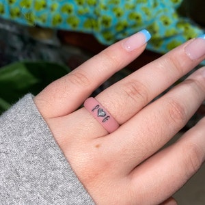 Personalized Engraved Silicone Ring 8MM Wedding Band for Men | Etsy