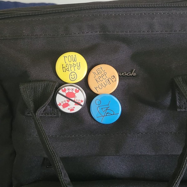 Rowing Buttons, Pin Back Buttons for Girl Rower, Crew Team Flair, Rower ...