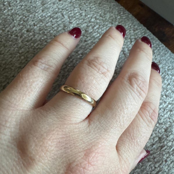 14k Solid Yellow Gold Domed Wedding Band 2mm 8mm Gold Ring Classic Dome ...