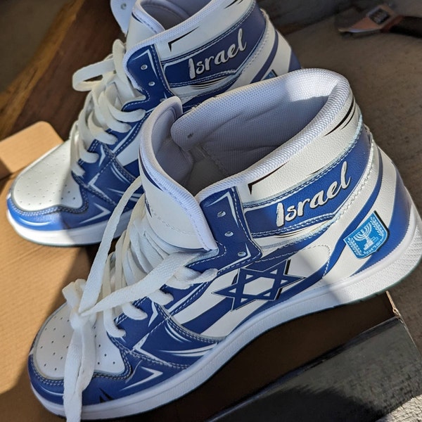 Israel Flag High Top Shoes, National Flag, Israel Flag, Israeli Flag ...