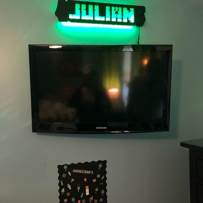 Personalized Minecraft Inspired Name / Screen Name LED Sign, Mine Craft ...