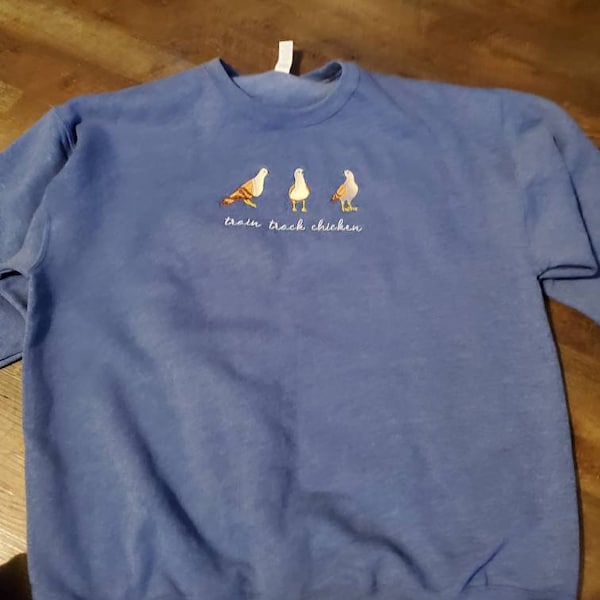 Beach Chicken (seagull) Embroidered Sweatshirt - Etsy