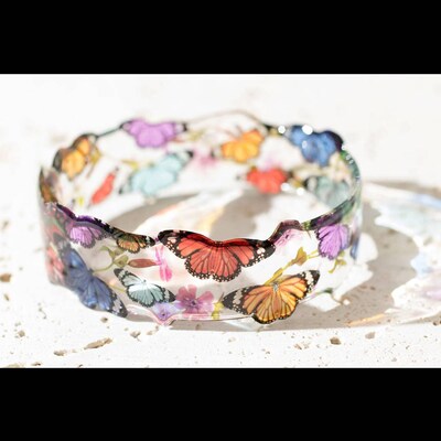 Unique Butterfly Bangle With Different Coloured Butterflies. - Etsy