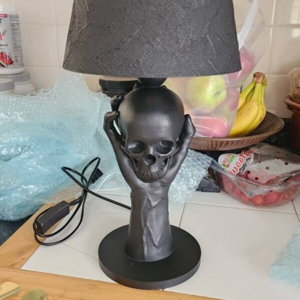 Skull Table Lamp: Modern Goth Home Decor, Black Decorative Light - Etsy