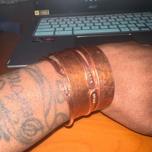 Thick Copper Bangle With Letter Number Symbol Engraving Bracelet ...