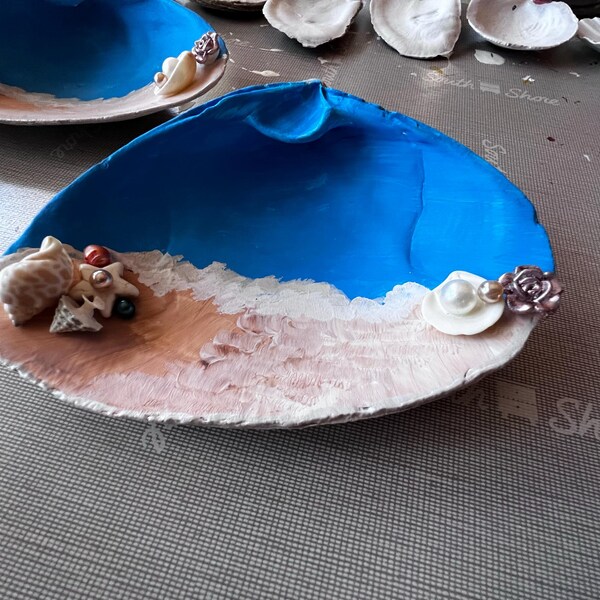 DIY Decoupage Clam Shell Kit | Coastal Seashell Craft Kit With Ocean ...