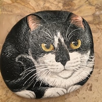 Custom Cat Rock - Custom Cat Portrait Painted on Rock From Your Photos ...
